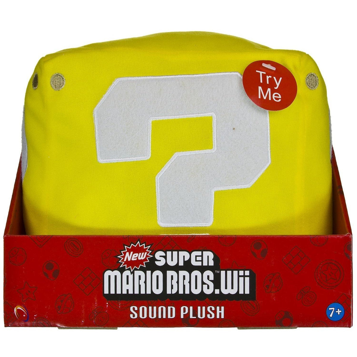 New Super Mario Brothers Wii 6 Inch Plush Figure - Question Mark? Soun ...