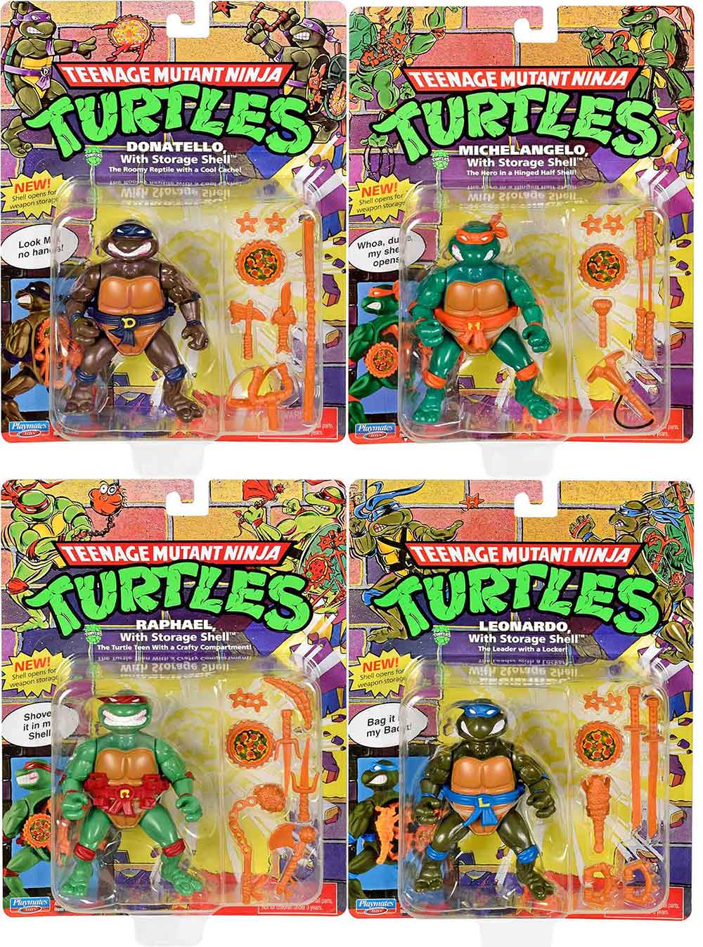 Teenage Mutant Ninja Turtles 4 Inch Action Figure Storage Shell - Set ...